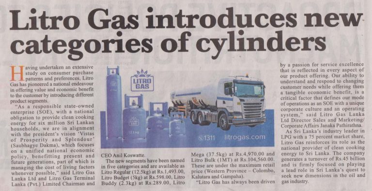 Litro Gas Introduces New Categories Of Cylinders - Litro