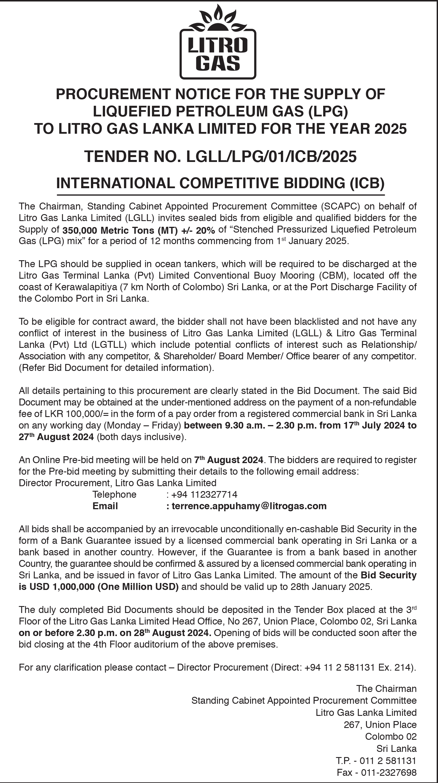 Procuring And Tendering - Litro