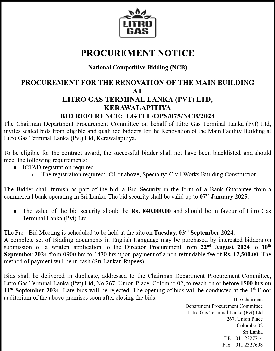 Procuring And Tendering - Litro